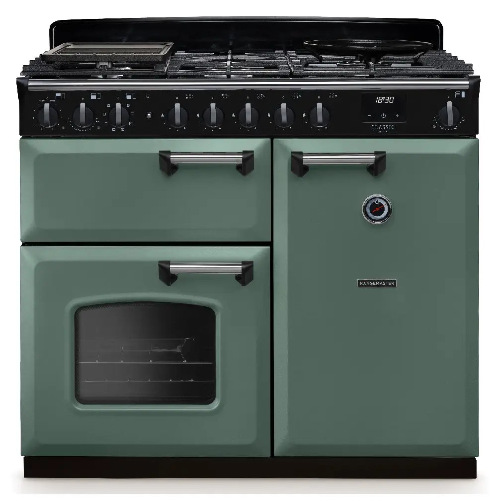 Rangemaster CLDL100DFPMGR/CM1 Classic Deluxe 100cm Dual Fuel Range ...