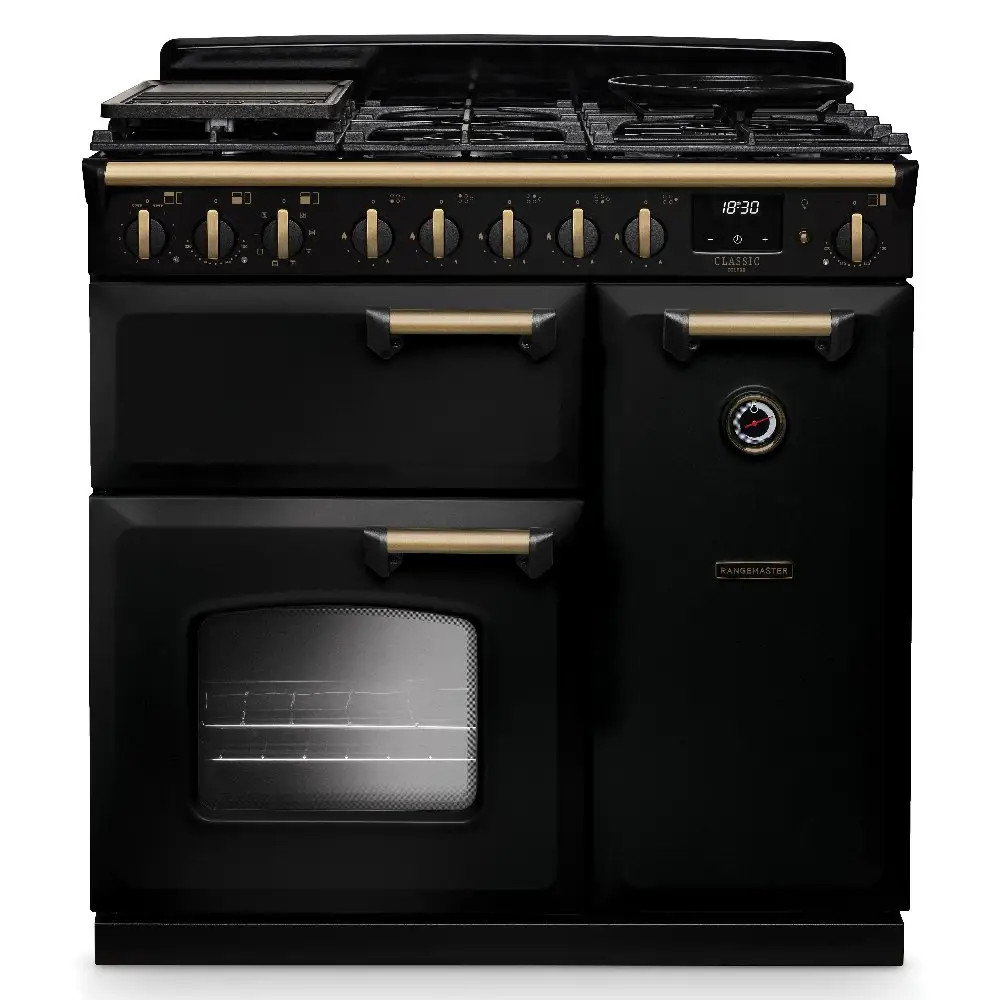 Rangemaster CLDL90DFPGBL/AB1 Classic Deluxe 90cm Dual Fuel Range Cooker ...
