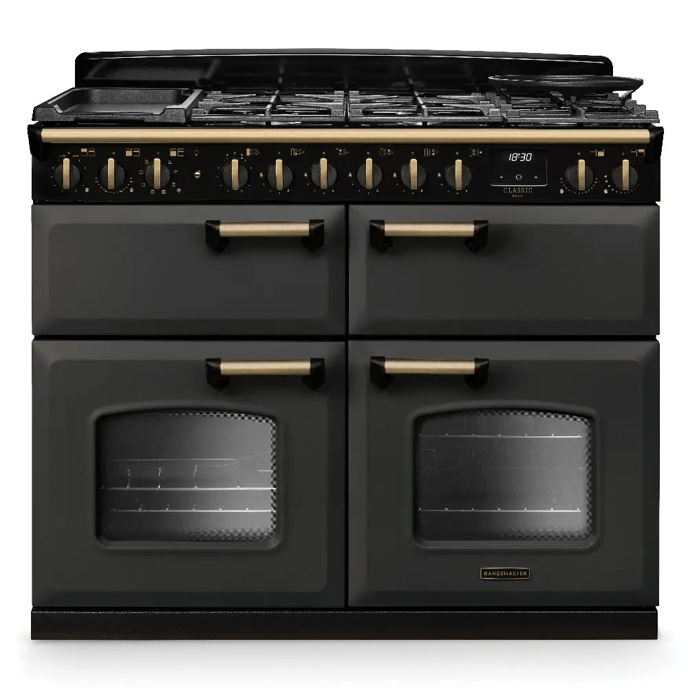 Rangemaster CLDLB110DFPSLT/AB1 Classic Deluxe 110cm Dual Fuel Range ...